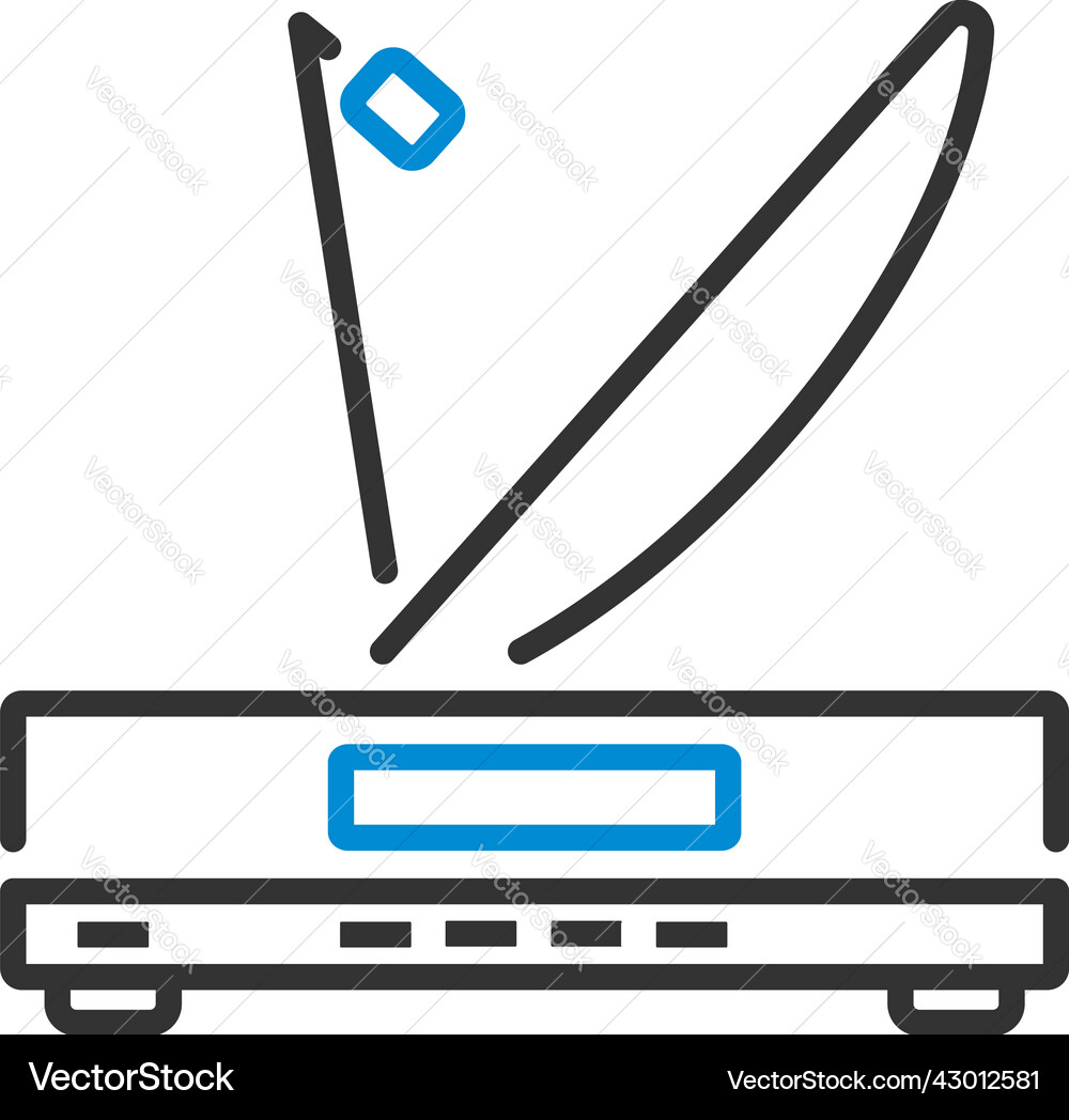 Satellite receiver with antenna icon Royalty Free Vector