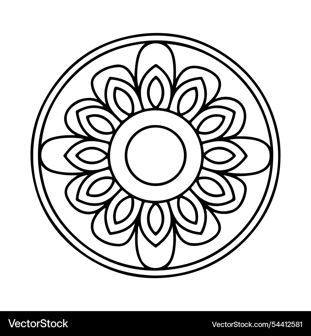 Easy Mandalas Simple Mandala Art Design Vector On White Stock Vector