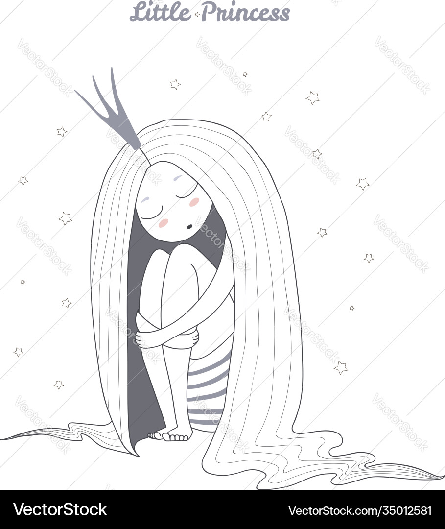 Sleeping princess Royalty Free Vector Image - VectorStock