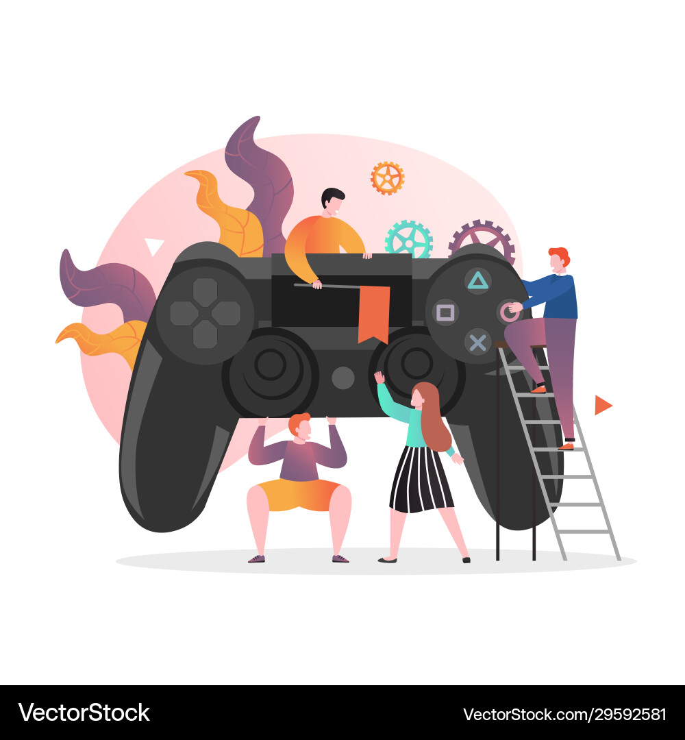Video gaming technologies concept for web Vector Image