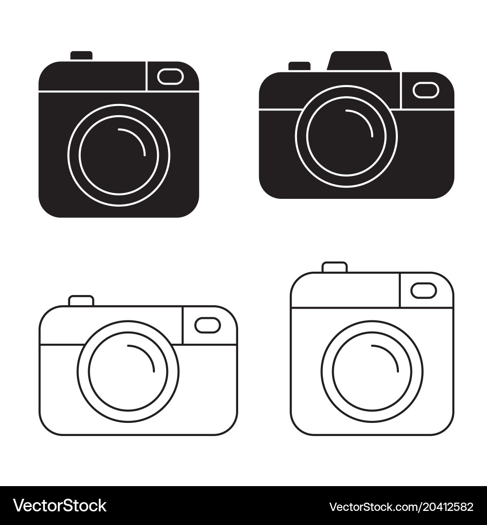 Camera icon minimalistic flat design Royalty Free Vector