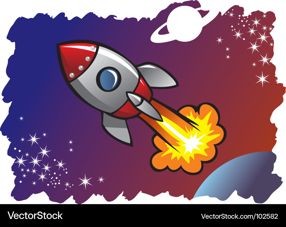 Cartoon spaceship Royalty Free Vector Image - VectorStock