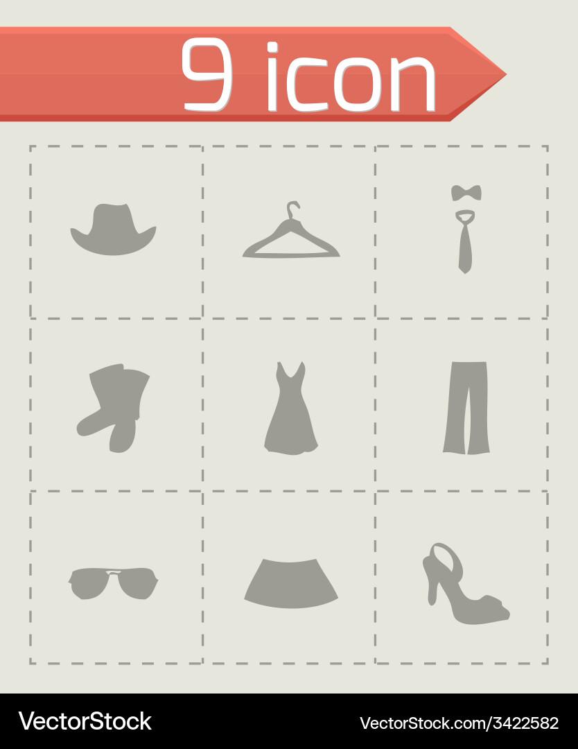 Clothes icons set Royalty Free Vector Image - VectorStock