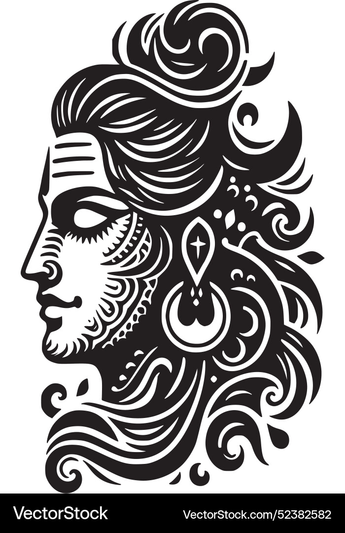 Divine shiva sacred art Royalty Free Vector Image