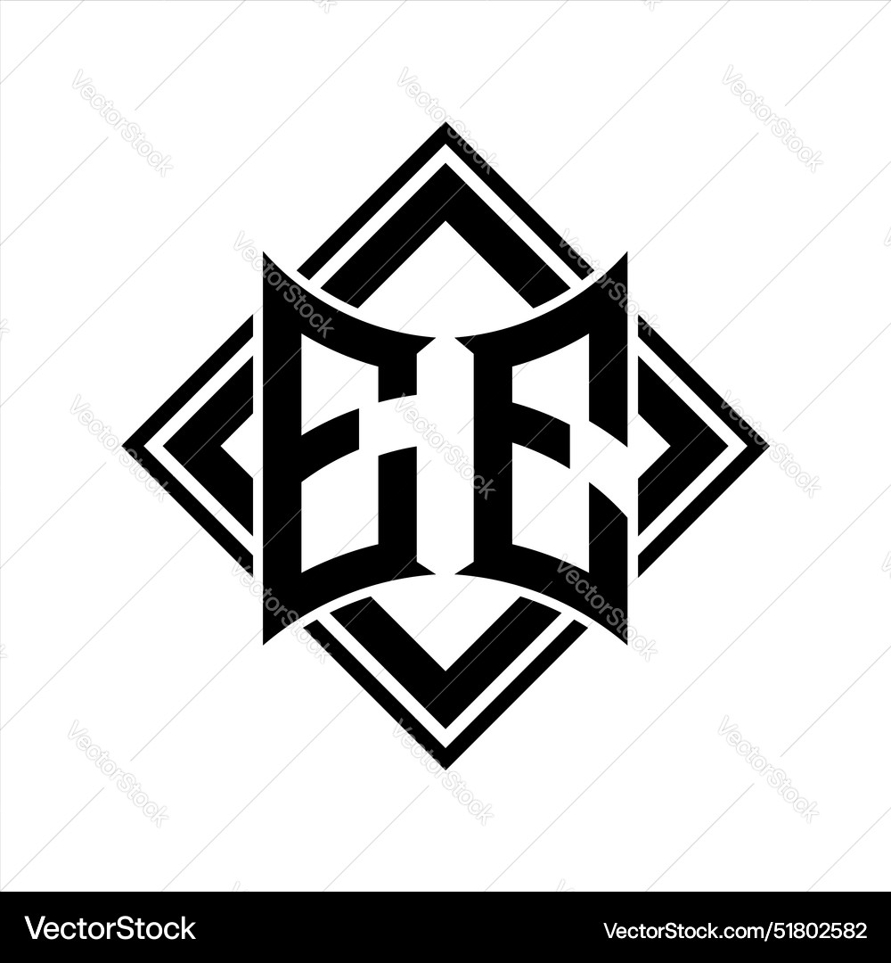 Ee letter logo with abstract shield shape Vector Image