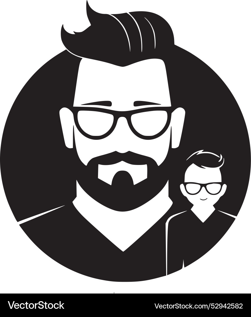 Father - black and white isolated icon Royalty Free Vector