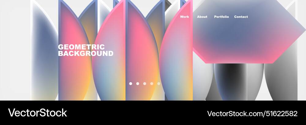 Glassmorphism geometric abstract background Vector Image