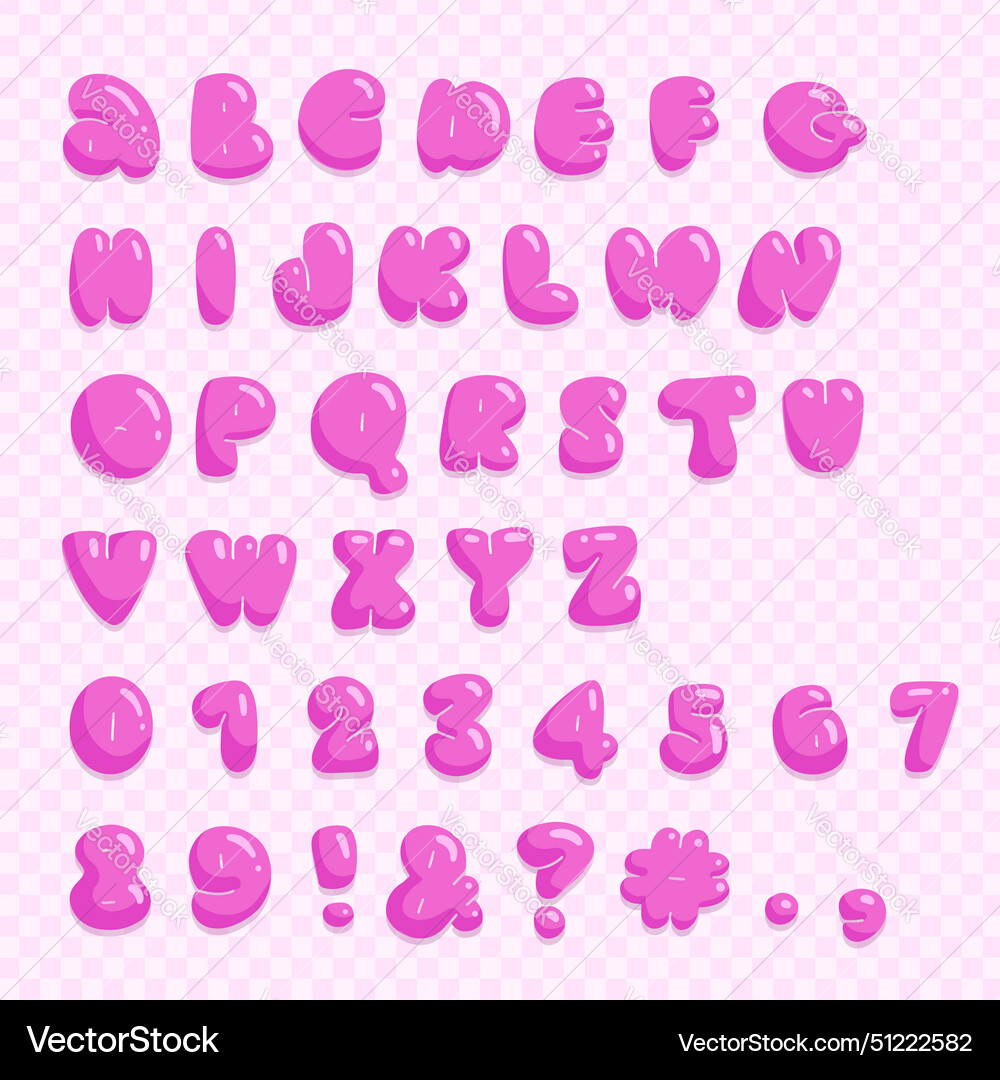 Glossy 3d imitation bubble font in y2k style Vector Image