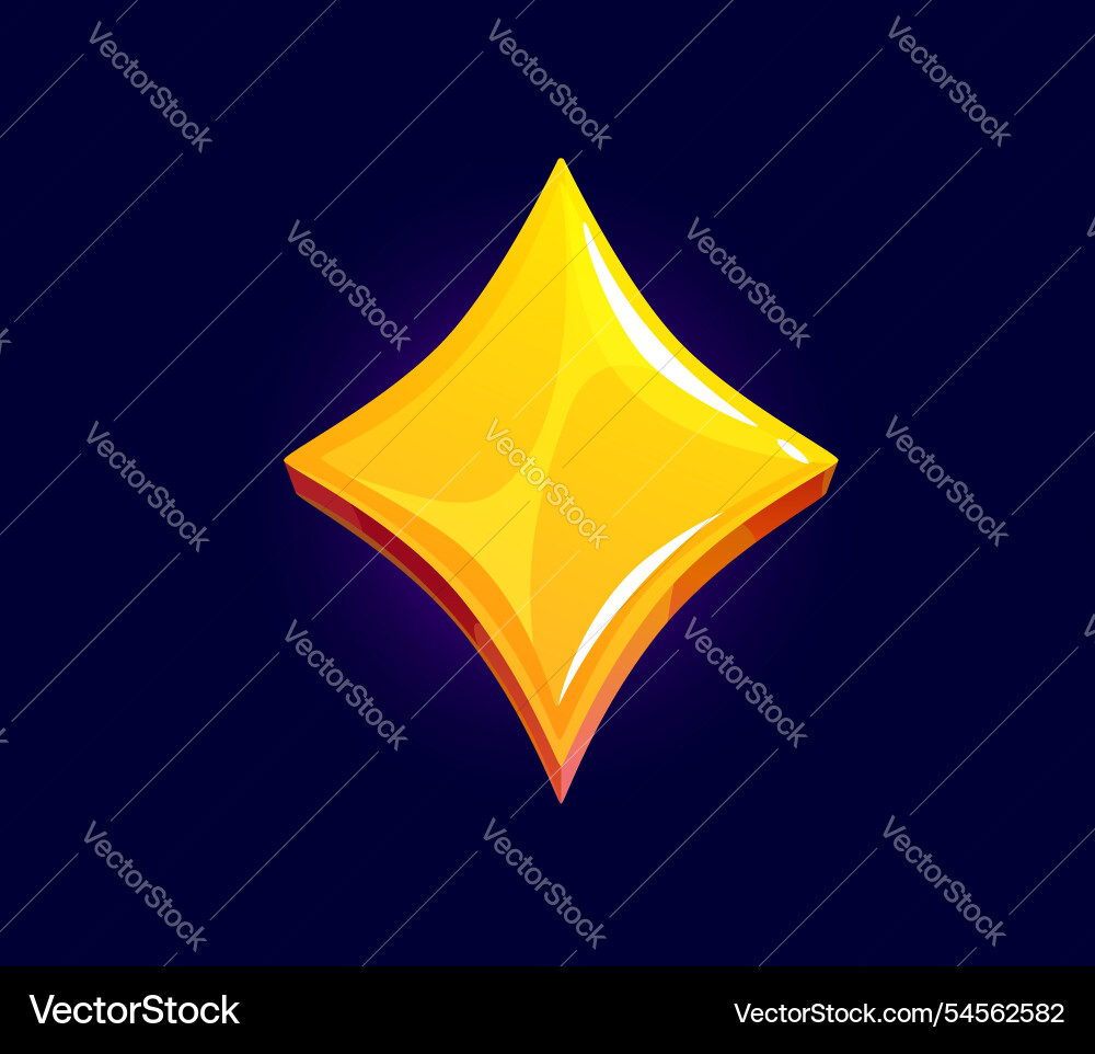 Golden diamond shaped icon game asset bonus Vector Image
