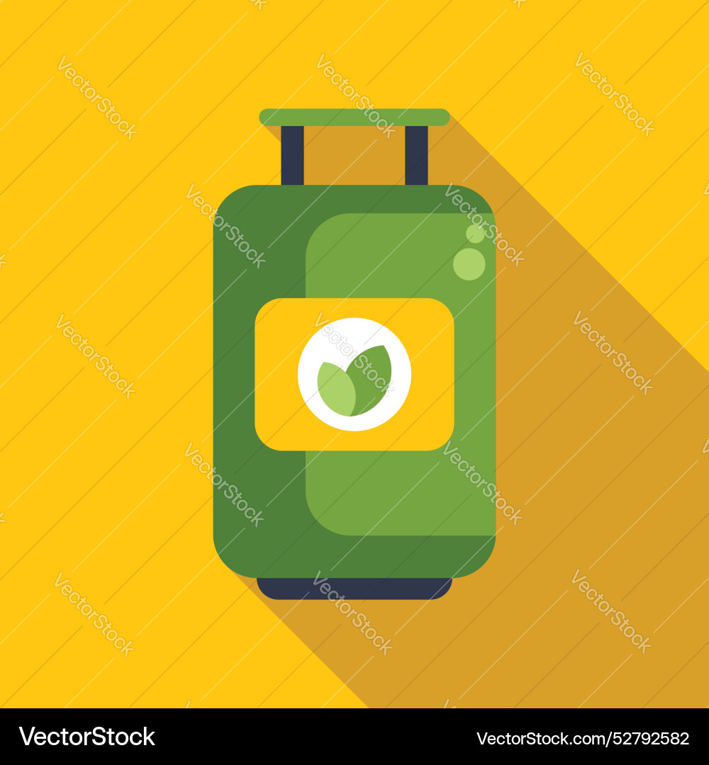 Green gas cylinder promoting using clean energy Vector Image