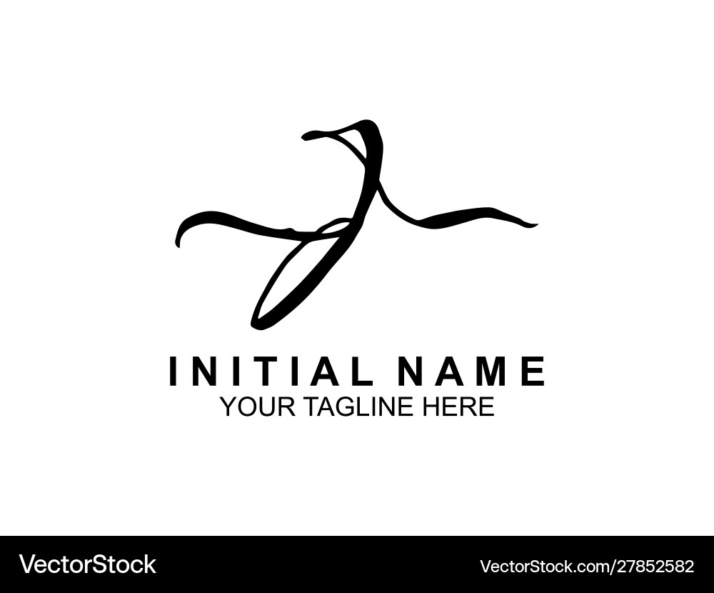 Handwriting logo initial j signature elegant Vector Image