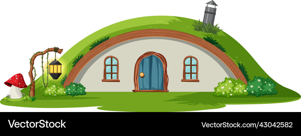 Hobbit house isolated on white background Vector Image