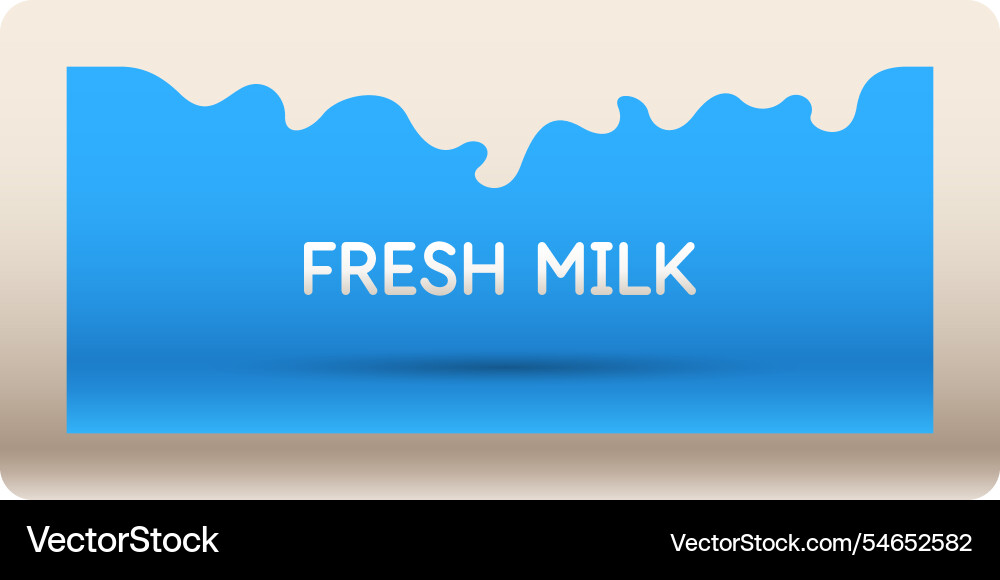 Modern poster fresh milk with splashes Royalty Free Vector
