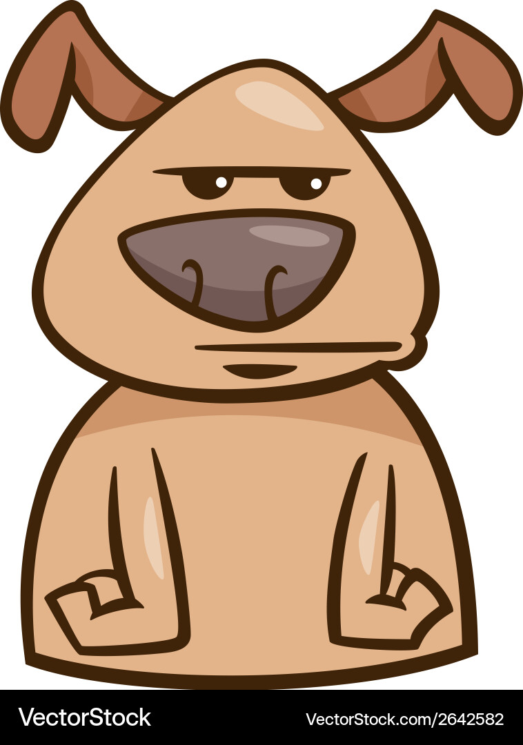 Mood bored dog cartoon Royalty Free Vector Image