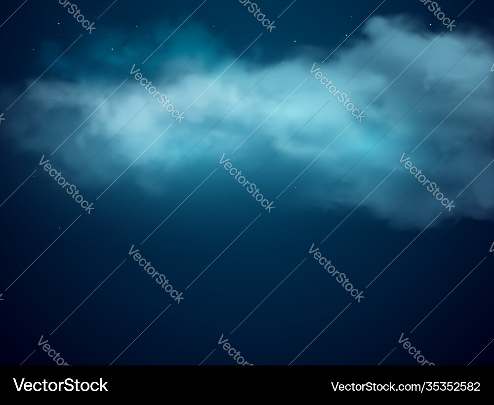 Night sky background with realistic stars clouds Vector Image