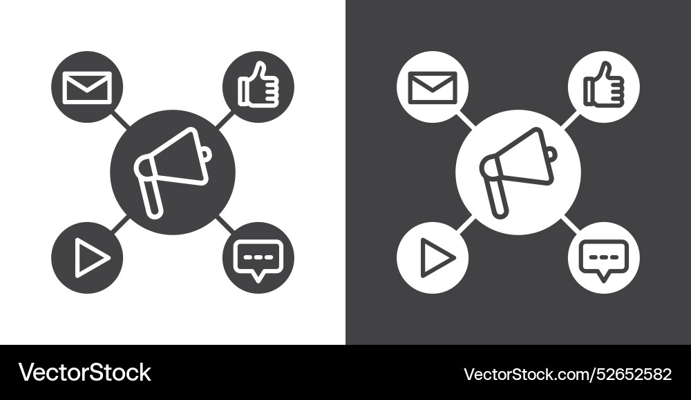 Social campaign icon thin line set Royalty Free Vector Image