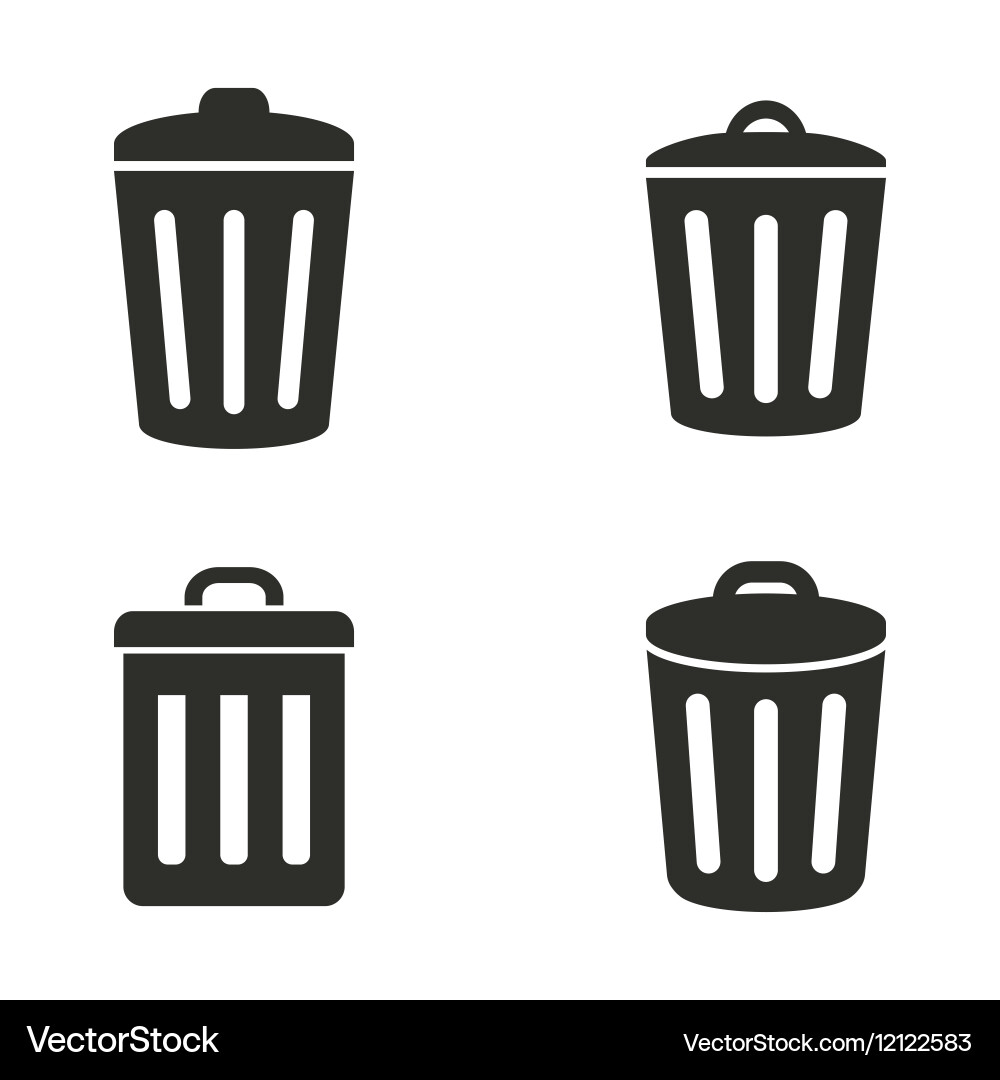 Bin-Symbol-Set Lizenzfreies Vektorbild - VectorStock