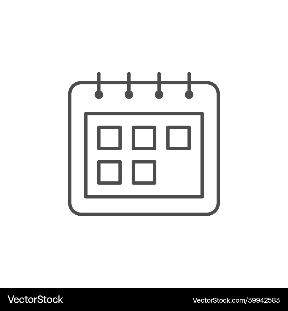 Calendar line icon or schedule concept Royalty Free Vector