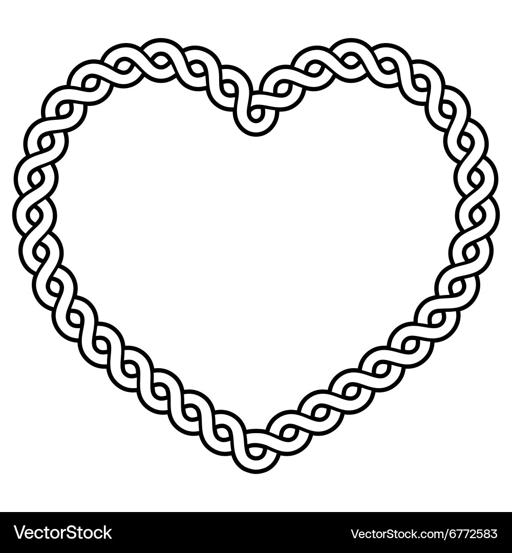 Celtic pattern heart shape - love concept Vector Image