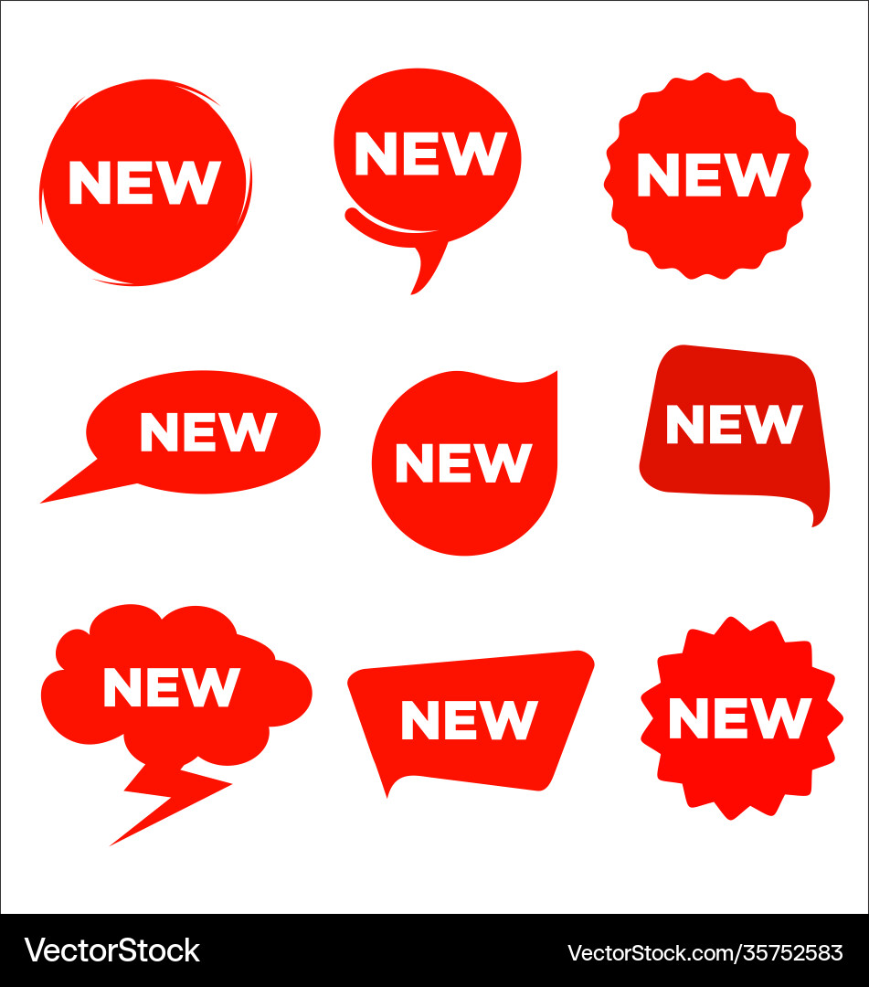 Collection red stickers for new arrival shop Vector Image