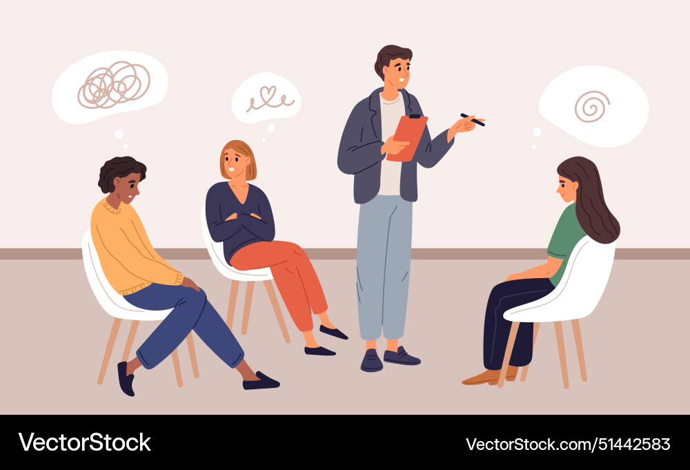 Group psychotherapy people with mental problems Vector Image