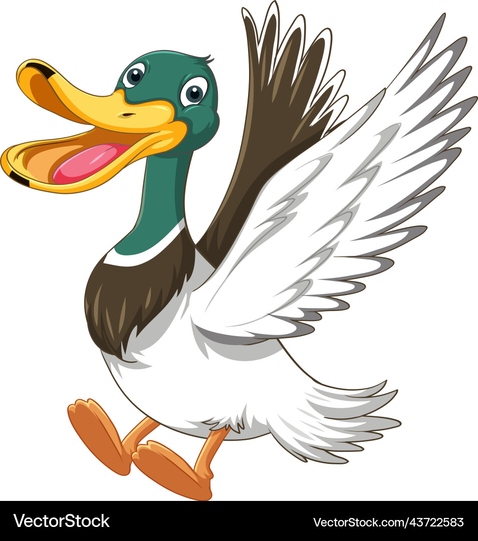 Happy wild duck cartoon character Royalty Free Vector Image