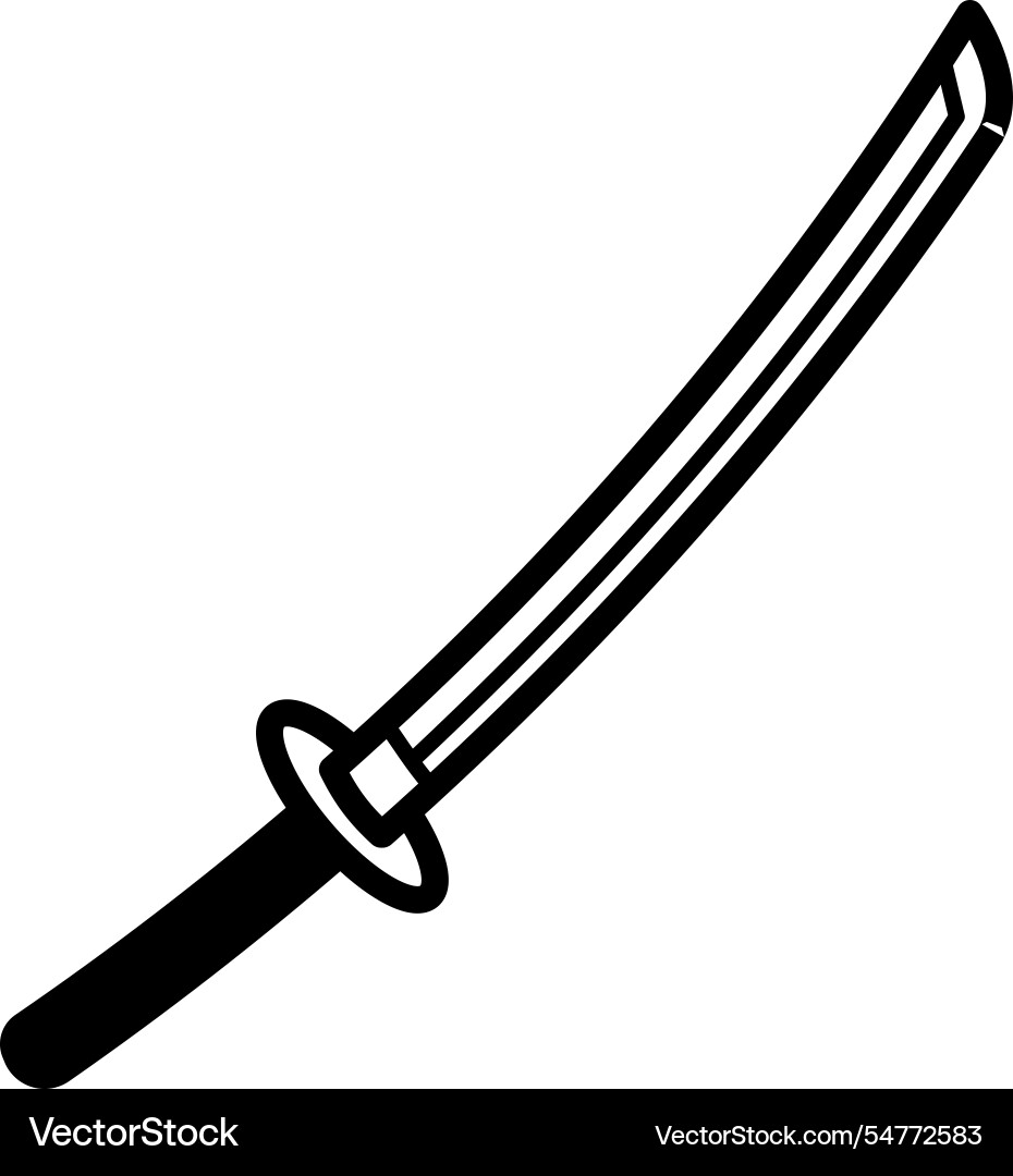 Japanese samurai katana sword - icon Royalty Free Vector