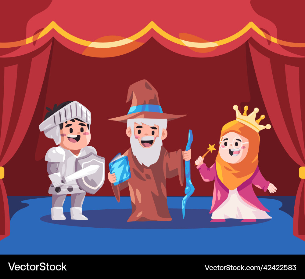 Kids Theater Performance - Drama Stage Royalty Free Vector