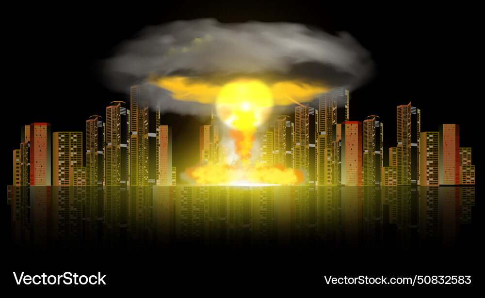 Nuclear explosion composition Royalty Free Vector Image