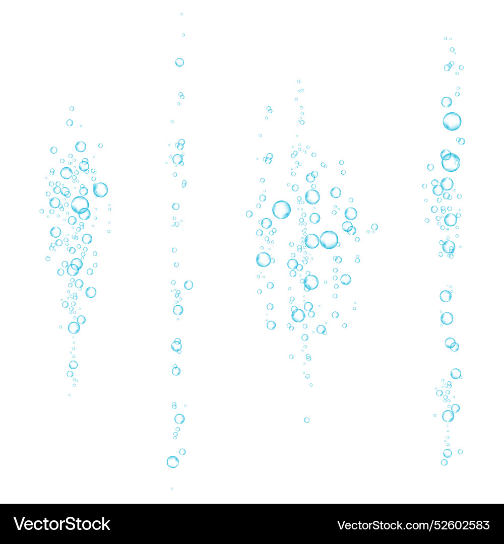 Oxygen air bubbles flow in water on white Vector Image