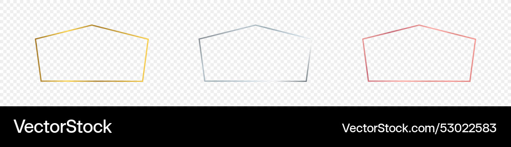 Set of three tetragon shape frames Royalty Free Vector Image