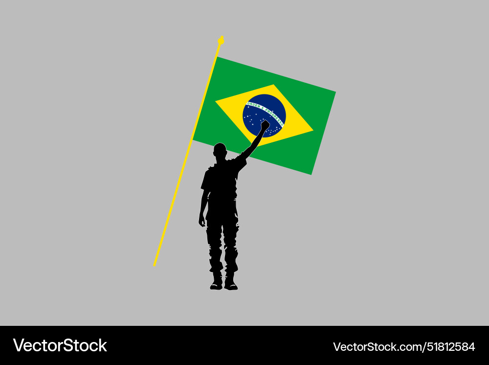 A man with brazil flag Royalty Free Vector Image