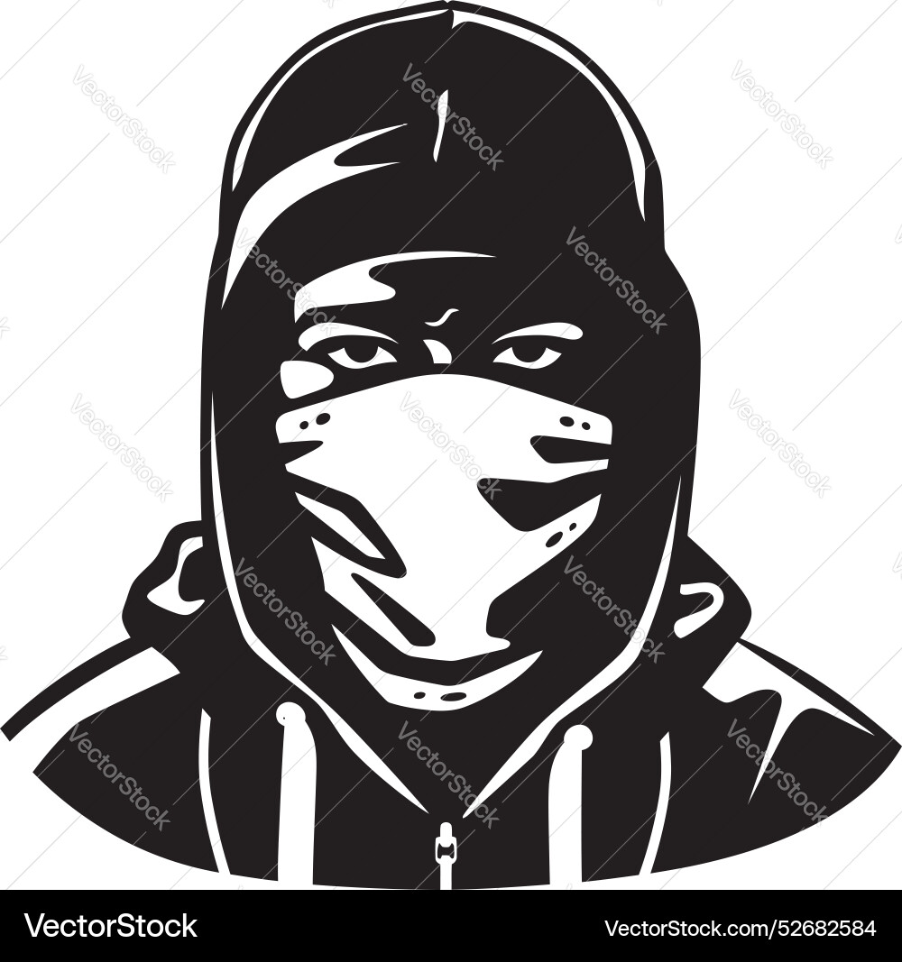 Eclipsed enigma masked visage and emblematic Vector Image