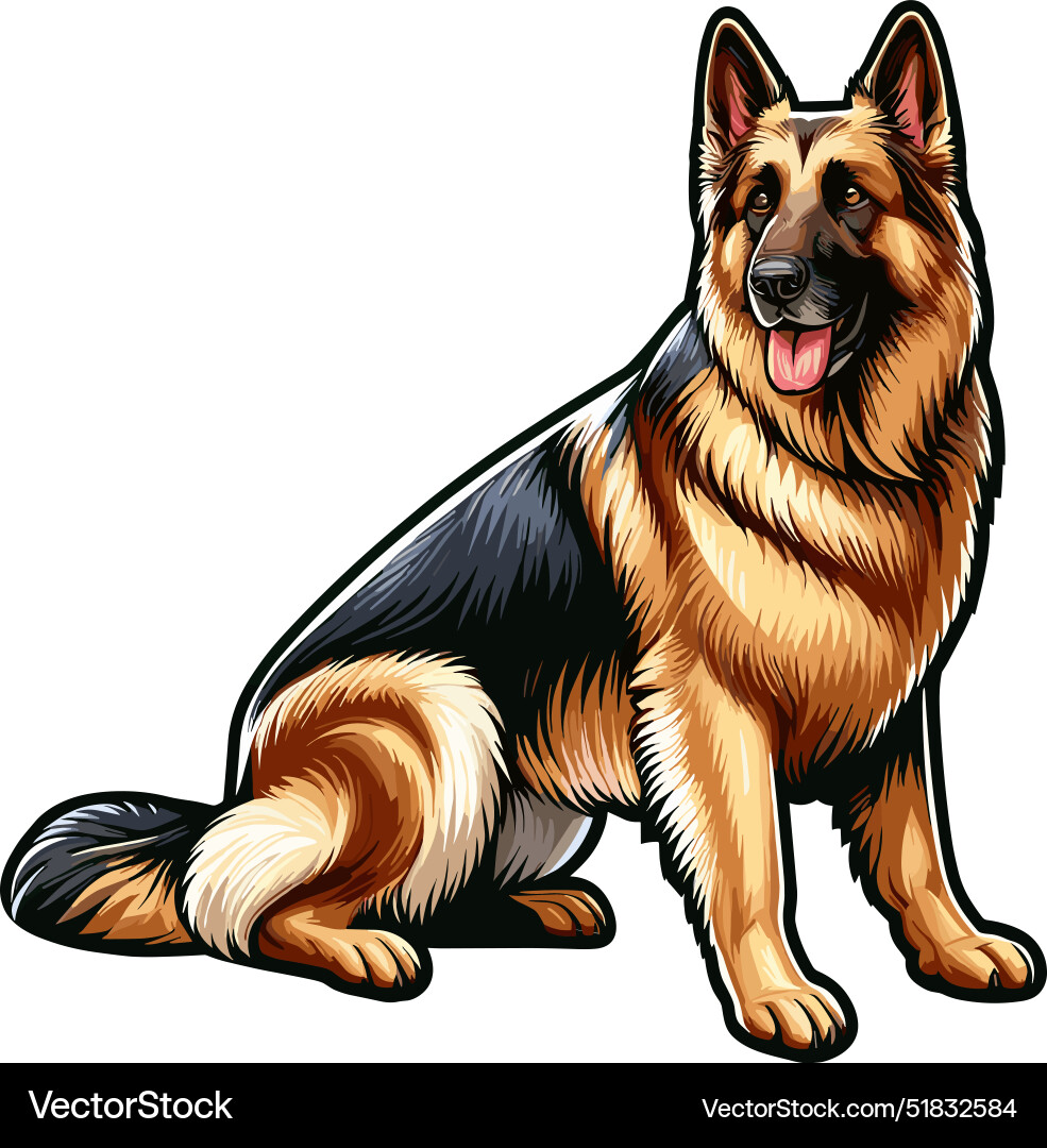 German shepherd majesty striking dog Royalty Free Vector