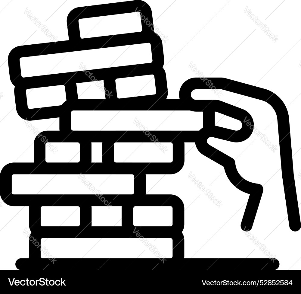 Hand playing jenga game with wooden blocks tower Vector Image