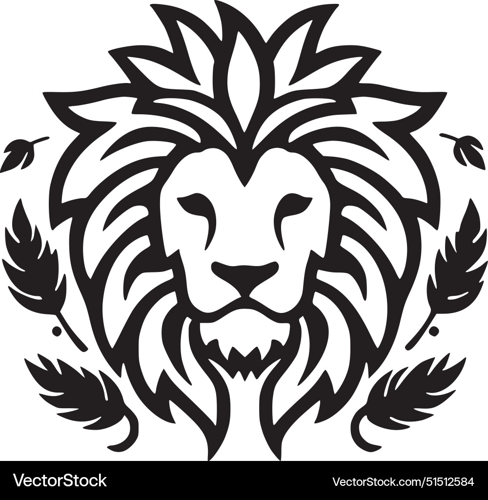 Lion - black and white Royalty Free Vector Image