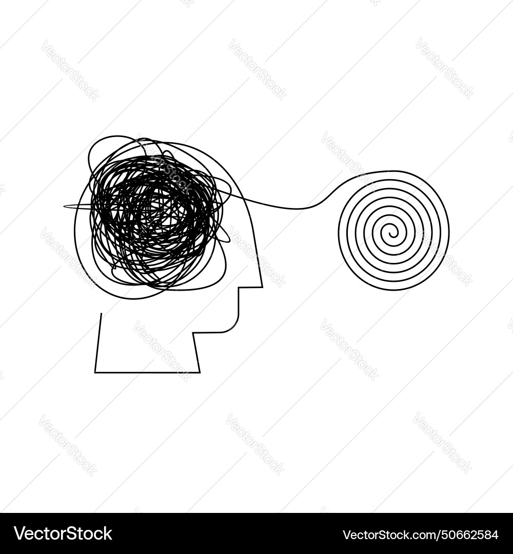 Mind brain line Royalty Free Vector Image - VectorStock
