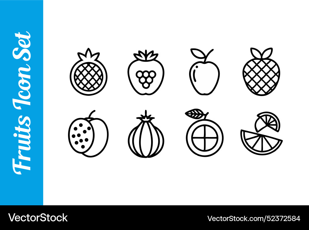 Obst-Icon mit editierbaren Sammlungen Lizenzfreier Vektor