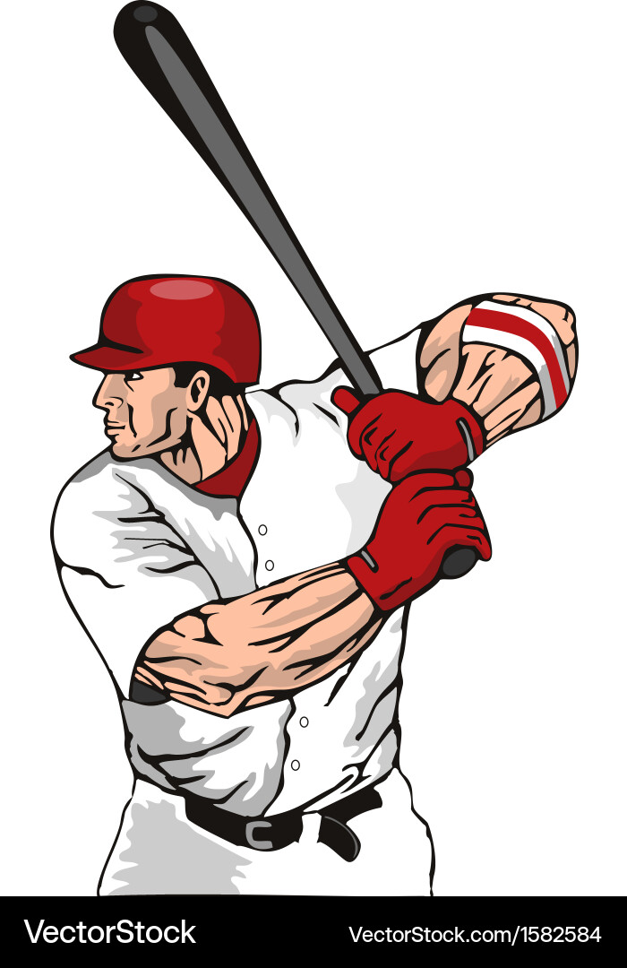 Retro Baseball Batter Royalty Free Vector Image