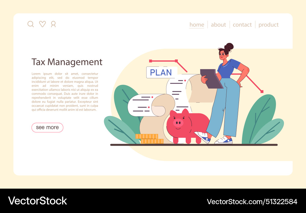 Tax optimization financial efficiency budgeting Vector Image