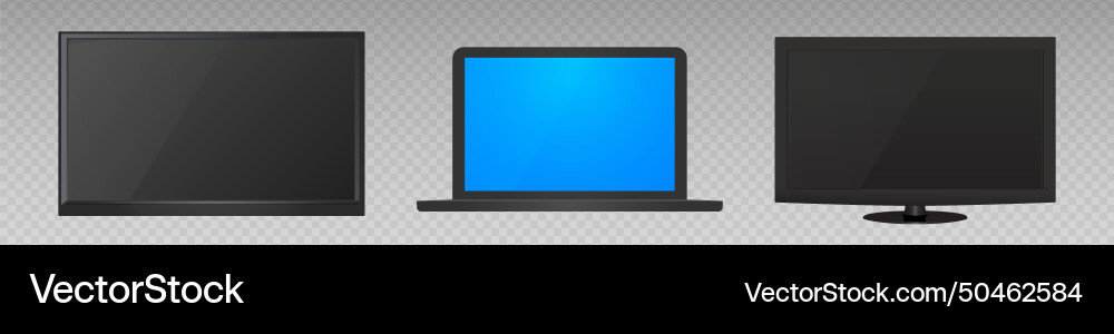 Tv set realistic television screen computer Vector Image