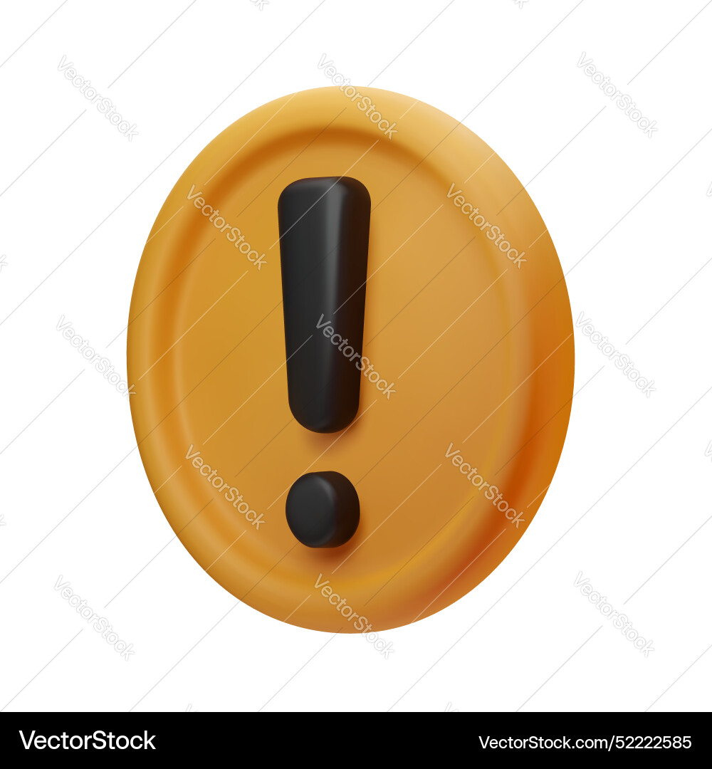 3d realistic warning sign Royalty Free Vector Image