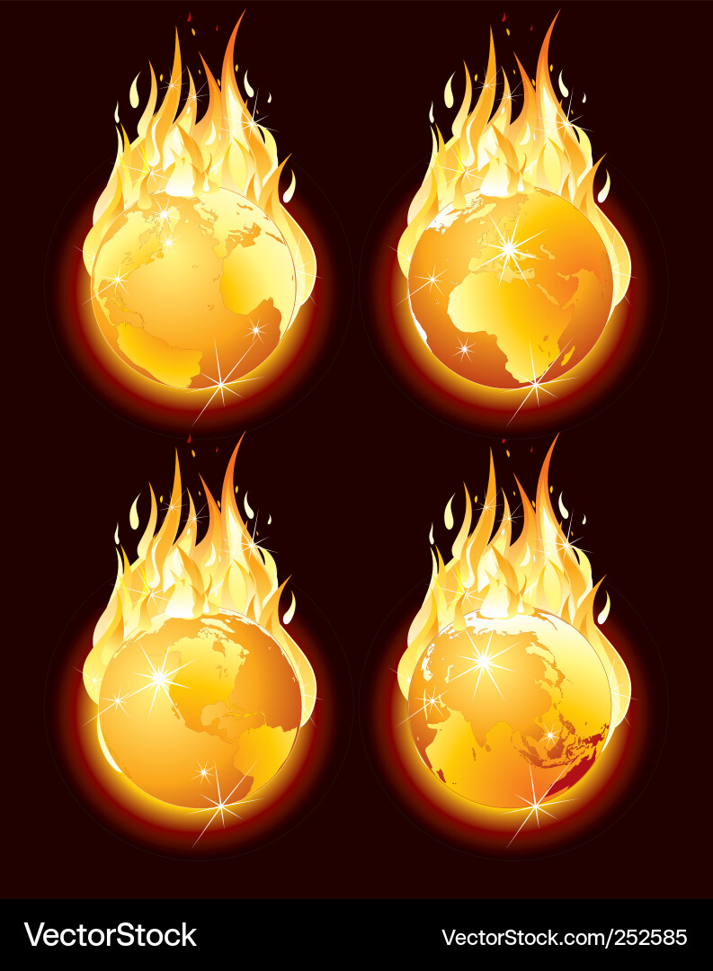 Burning earth Royalty Free Vector Image - VectorStock