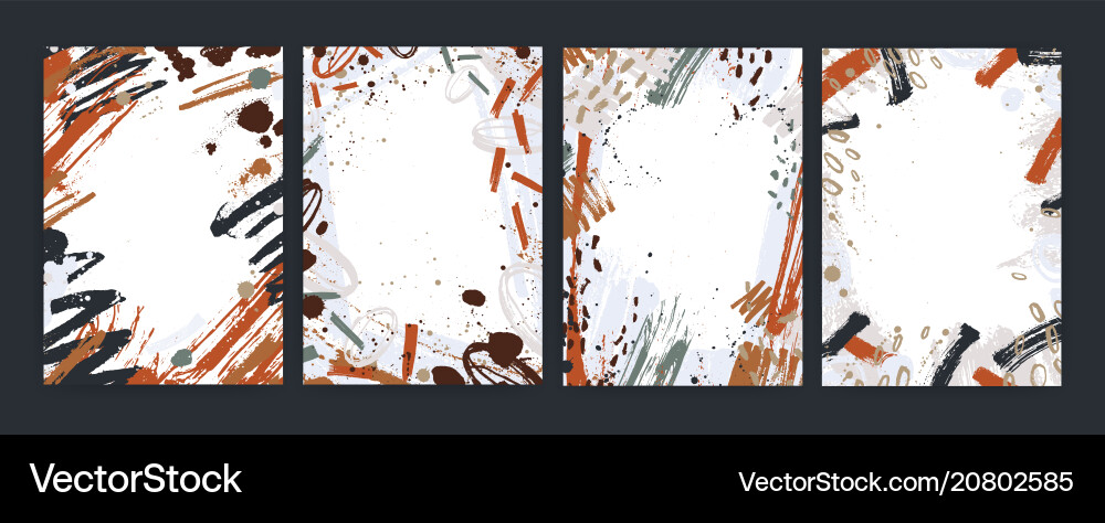 Collection of vertical backgrounds with abstract Vector Image