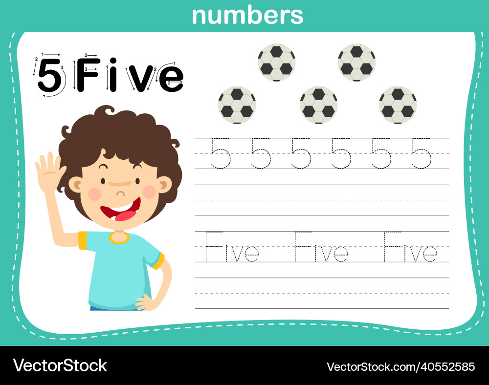 Connecting dot and printable numbers exercise Vector Image