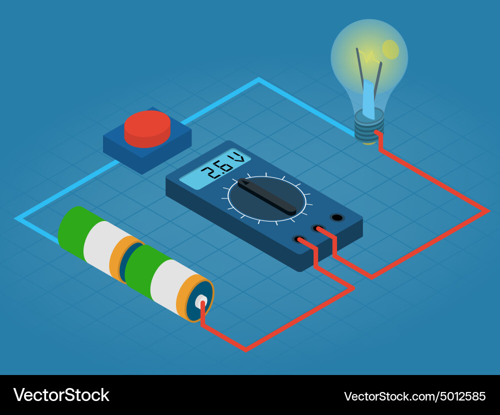 Electrical Circuit Isometric - Voltage Measurement