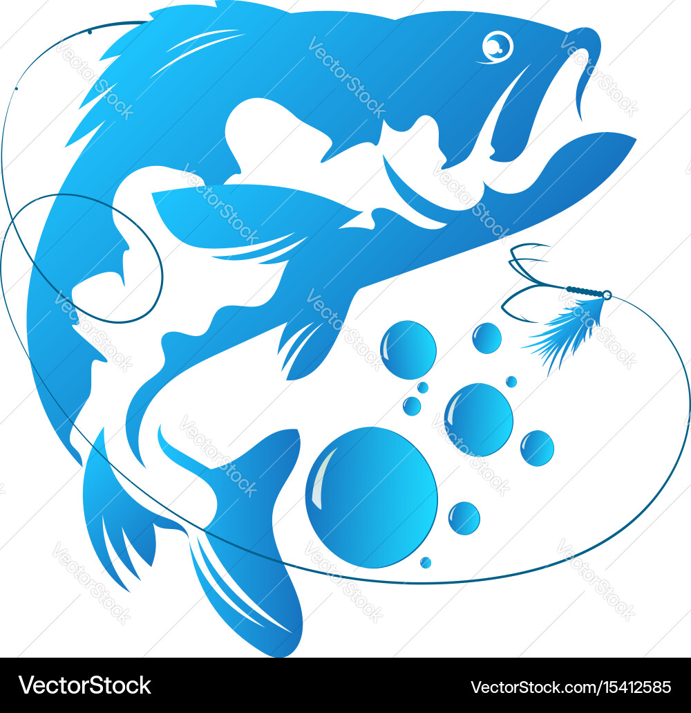 Fish and hook Royalty Free Vector Image - VectorStock