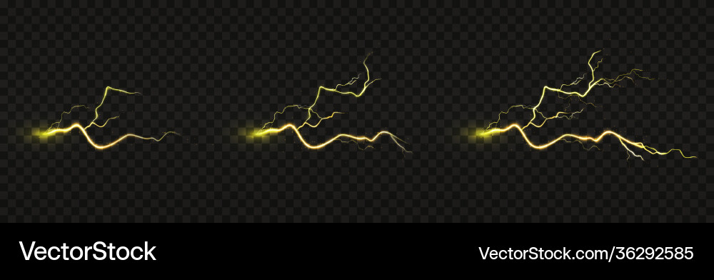 Lightning strike animation electric discharge Vector Image