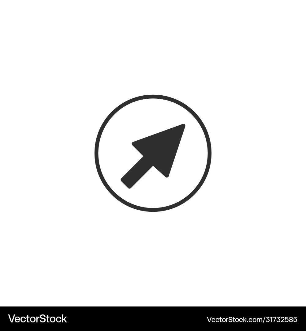 Mouse arrow cursor icon in circle link or click Vector Image