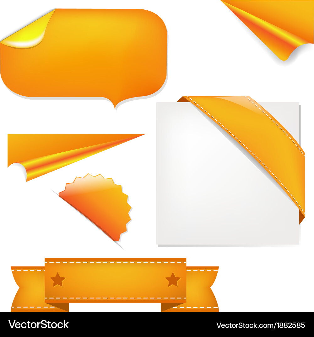 Orange set Royalty Free Vector Image - VectorStock